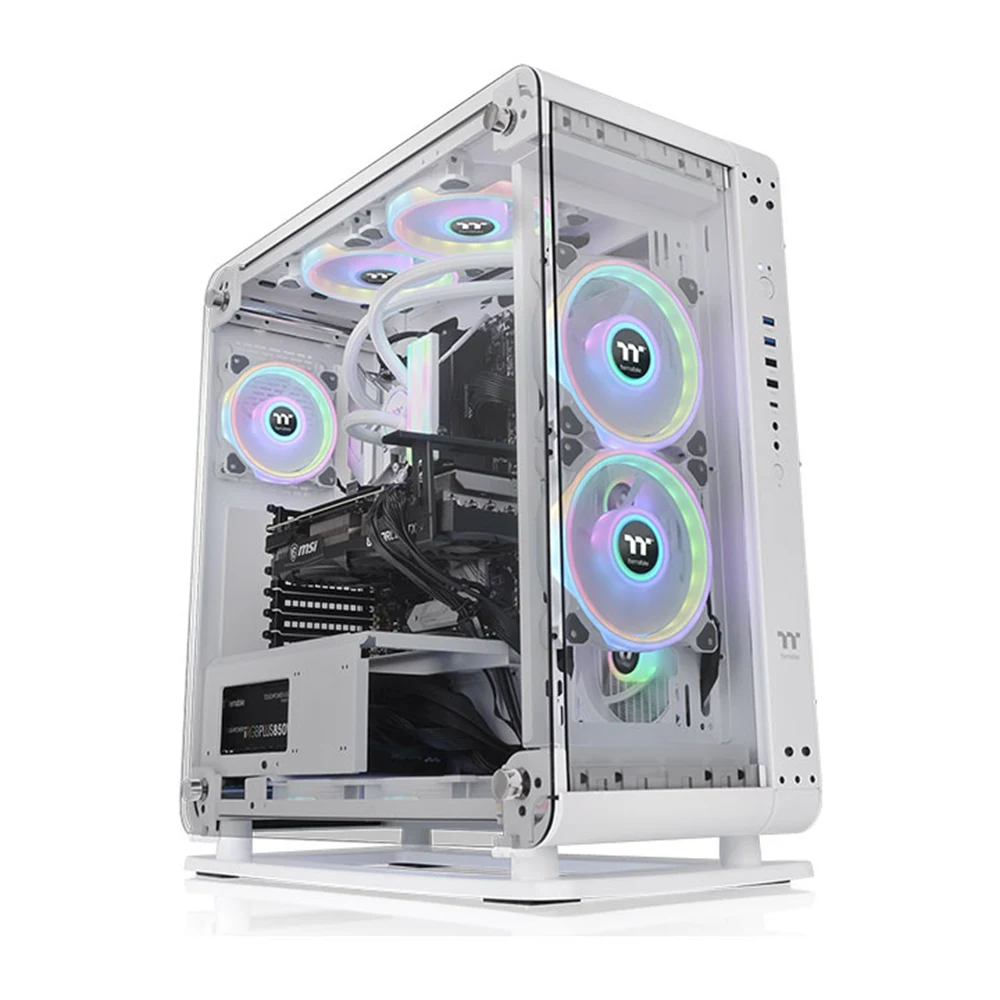 Shop Thermaltake Core P6 Tempered Glass Snow Mid Tower Chassis PC Case ...