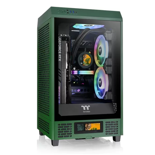 Shop Thermaltake The Tower 200 Racing Green Mini Chassis PC Case @ MindTech